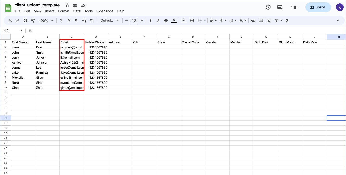 How do I create or edit a CSV file for my client list?